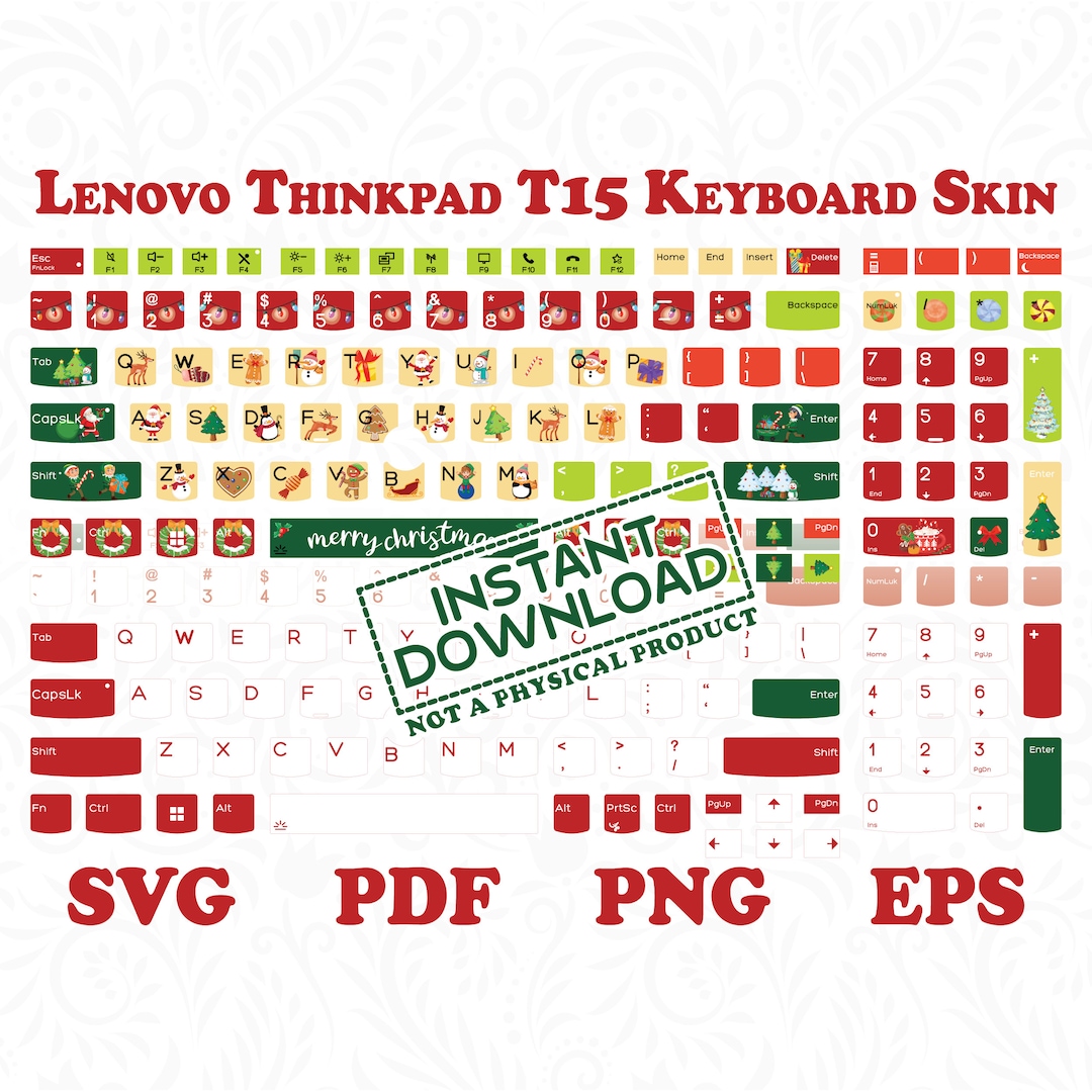Lenovo Thinkpad T15 Keyboard Stickers for Christmas Decor - Etsy