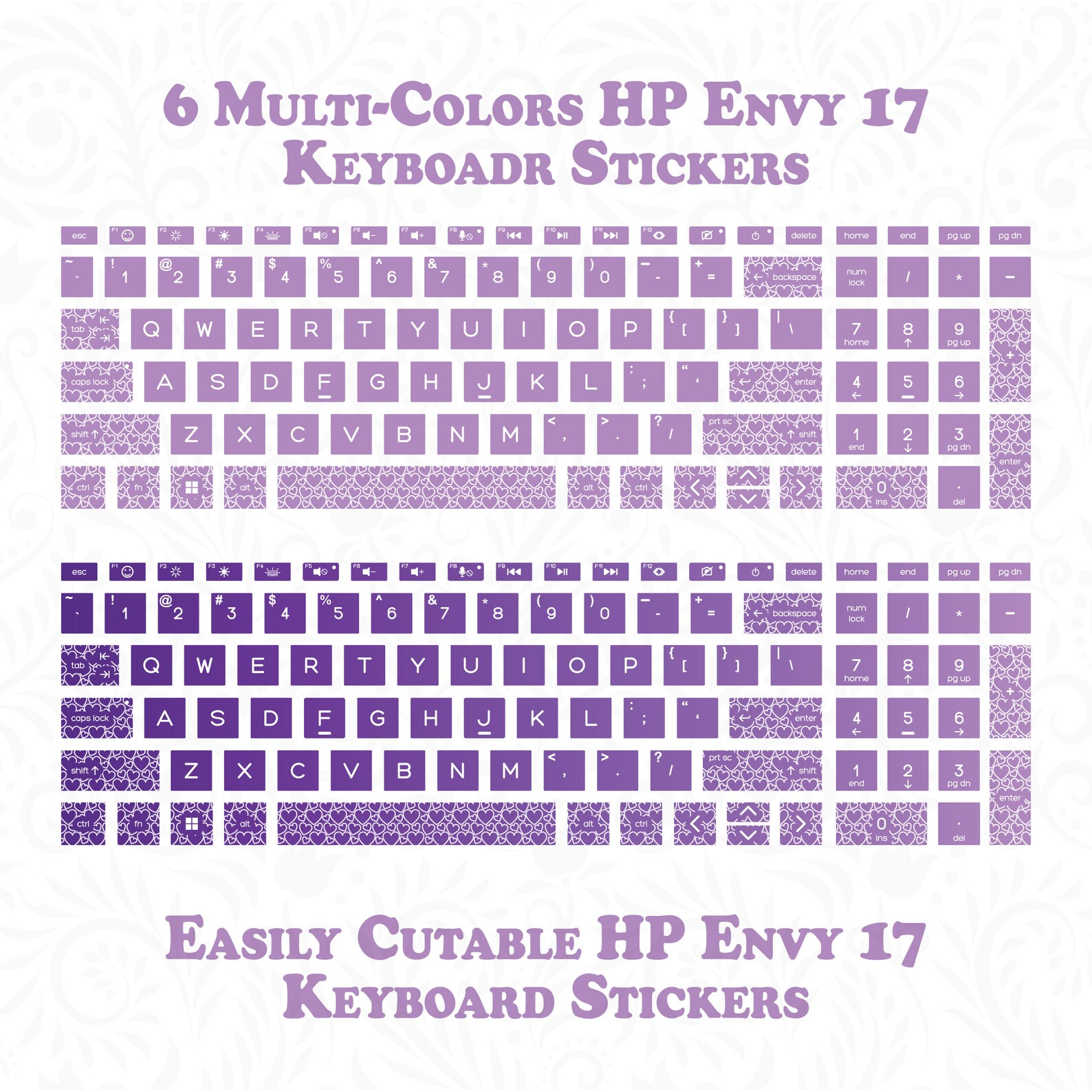 HP Envy 17 Keyboard Stickers - Set of 6 HP Envy Laptop Skin Cute ...
