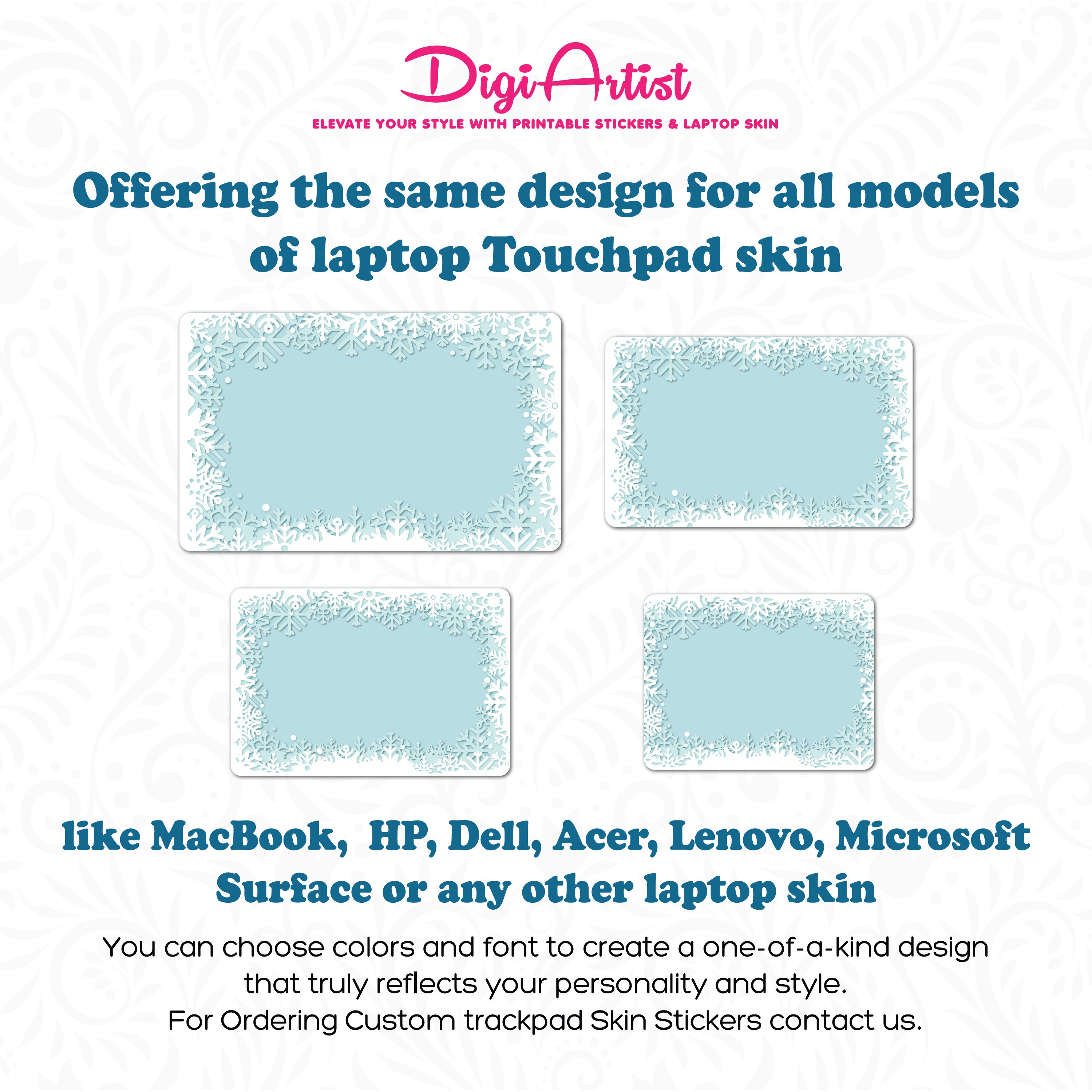 MacBook Decals Touchpad Skin, Set of 8 Dell Holiday Decor HP Envy ...