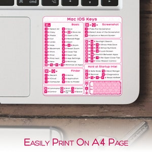 Mac Keyboard Shortcuts Printable Stickers, Shortcuts Decal Clipart ...
