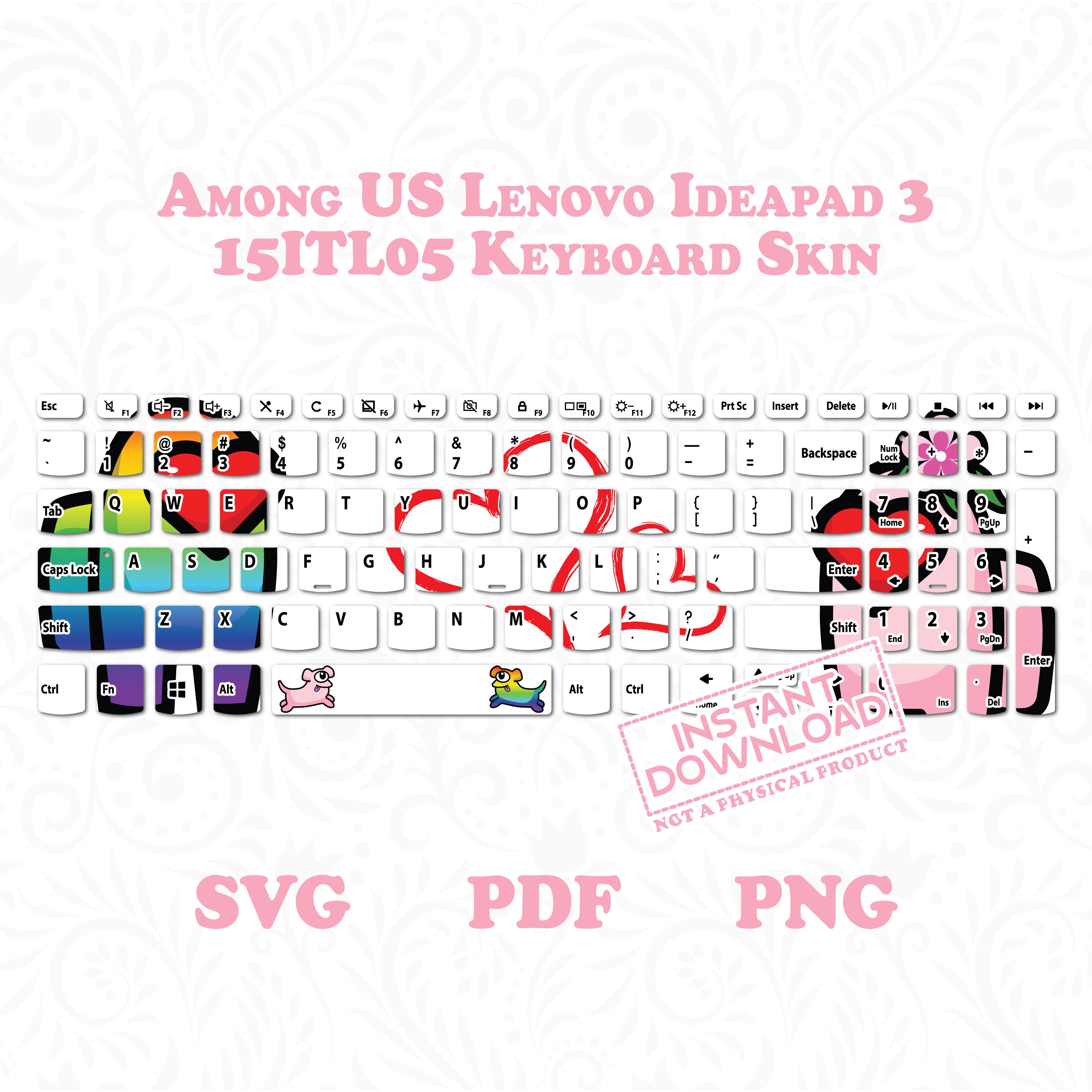 Among US Lenovo Ideapad 3 15ITL05 Cute Keyboard Stickers by Digiartist ...