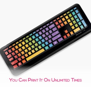 Microsoft Wireless Keyboard 800 Skins - Set of 8 Multi-color Typing ...