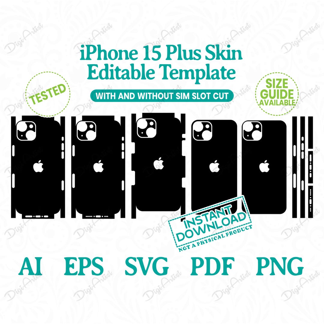 IPhone 15 Plus Editable and Printable Template by Digiartist Store ...