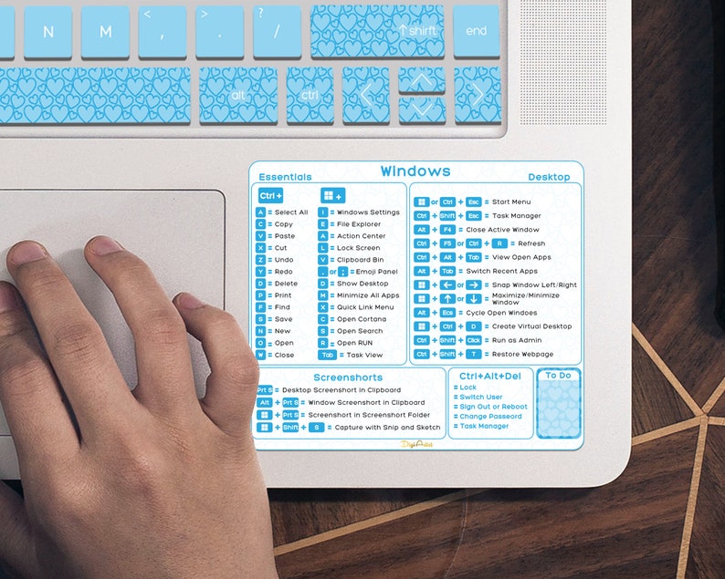 Keyboard Shortcuts Printable Stickers, Window Shortcuts Decal Clipart ...