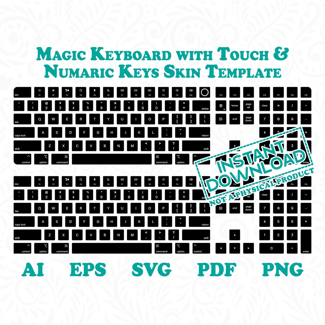 Magic Keyboard Skin Editable Template, Touch and Numeric Keyboard ...