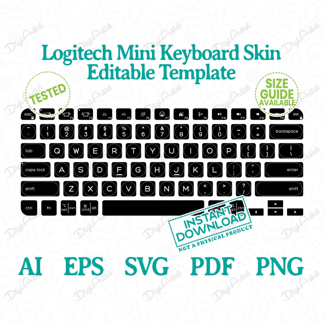 Logitech Keyboard MX Keys Mini Editable Template by Digiartist Store ...