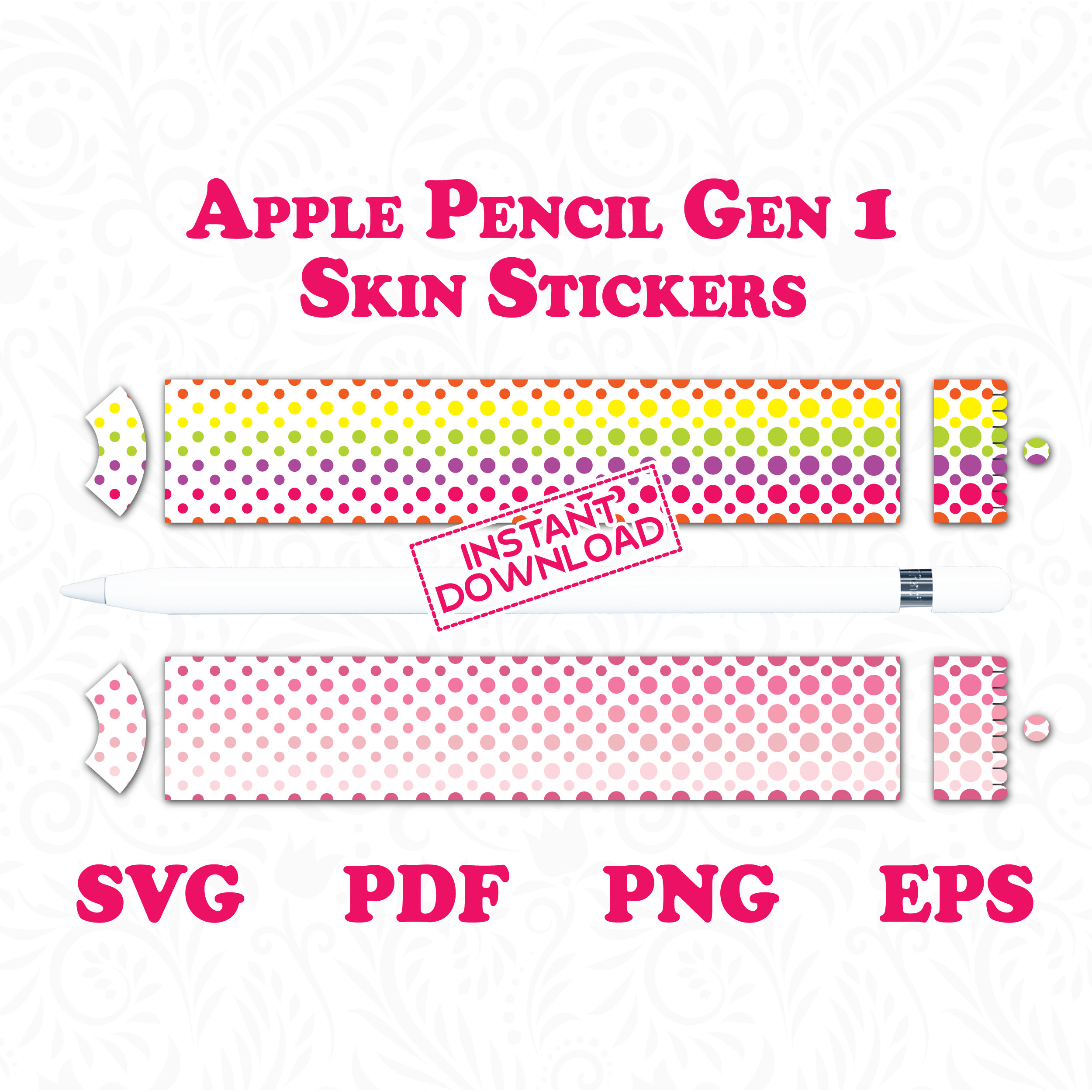 Apple Pencil Gen 1 Skin in 5 Multi-color Apple Pencil 1 Skin in Instant ...