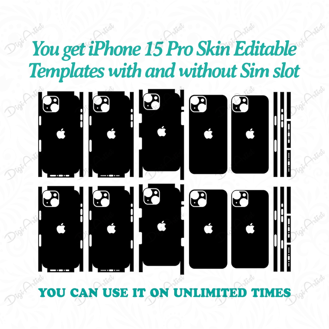 IPhone 15 Plus Editable and Printable Template by Digiartist Store ...