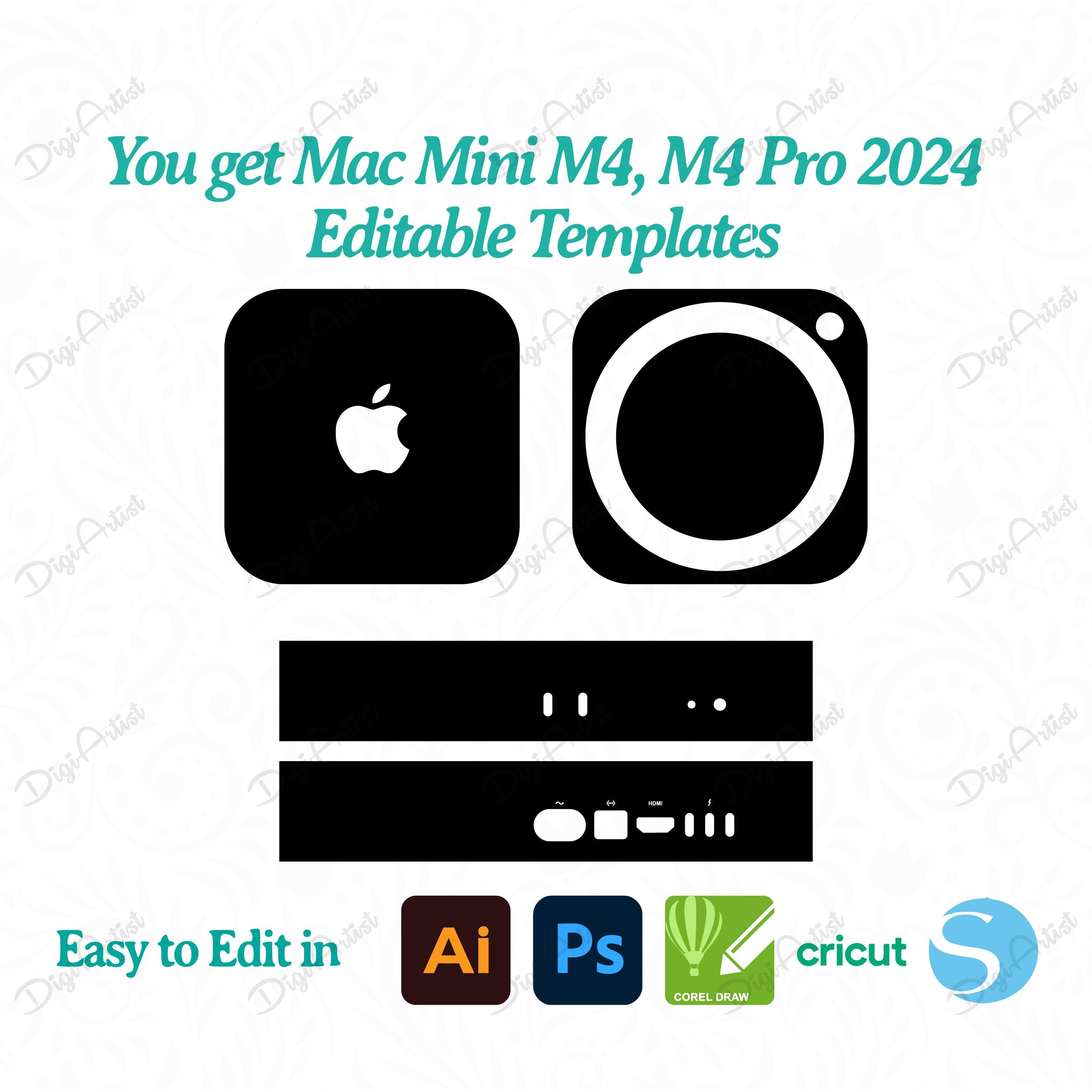 Mac Mini M4 2024 Editable Template by Digiartist Store, Mac Mini M4 Pro ...