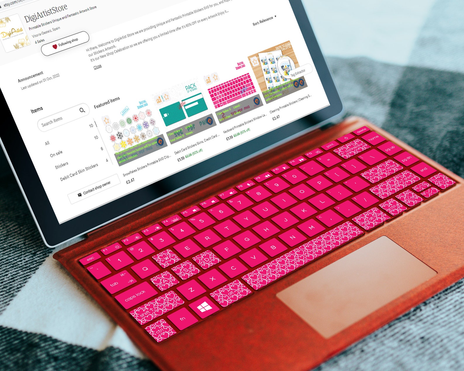 Keyboard Printable Stickers Window Laptop Pack of 4 Clipart - Etsy