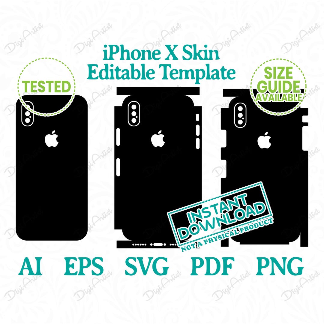 IPhone X Template by Digiartist Store, iPhone X Skin Editable Template ...