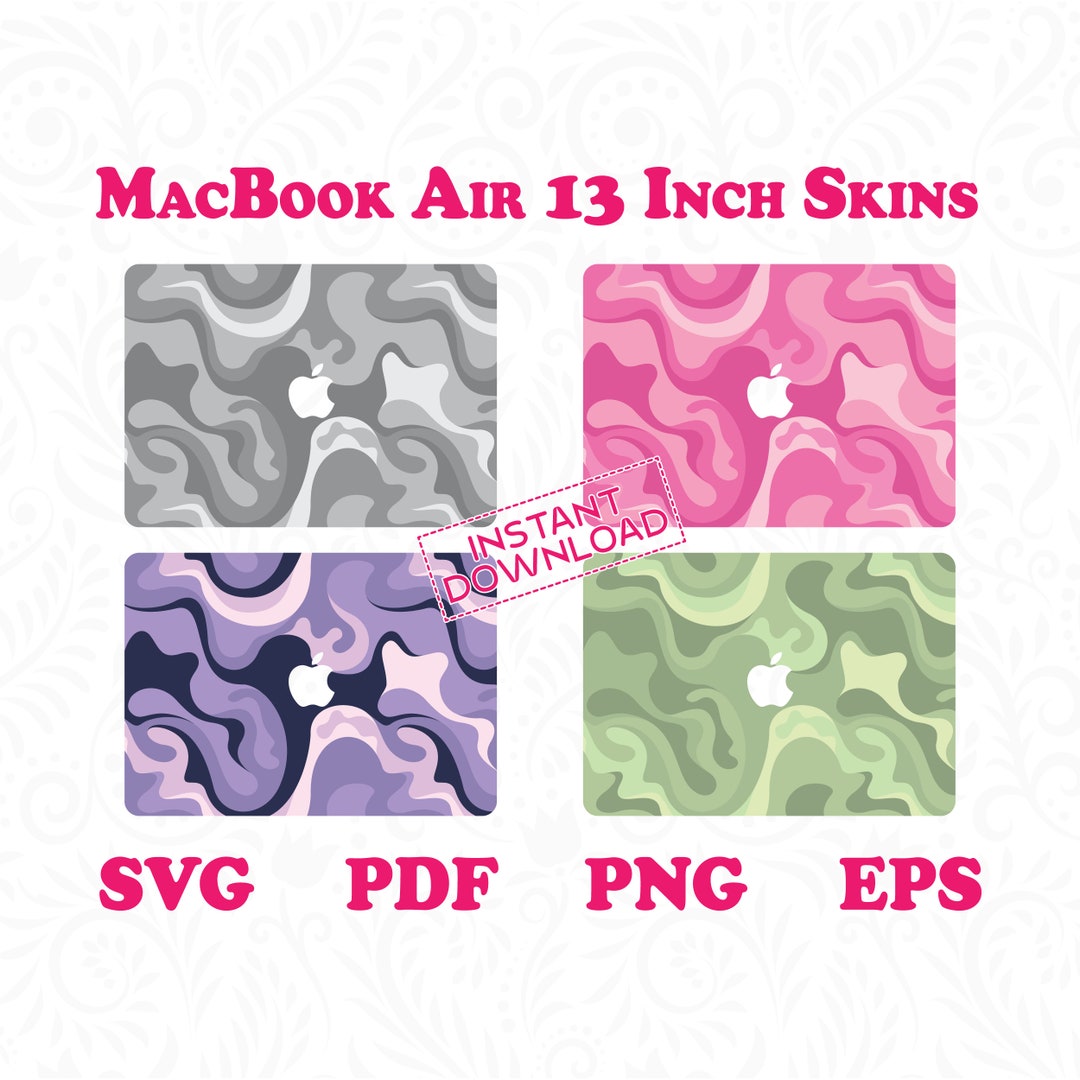 MacBook Air 13 Case Skins in 4 Multi-color MacBook Air Skins Printable ...