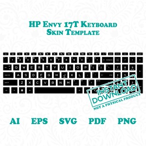 HP Envy 17t Custom Keyboard Editable Template, HP Envy Laptop Skin ...