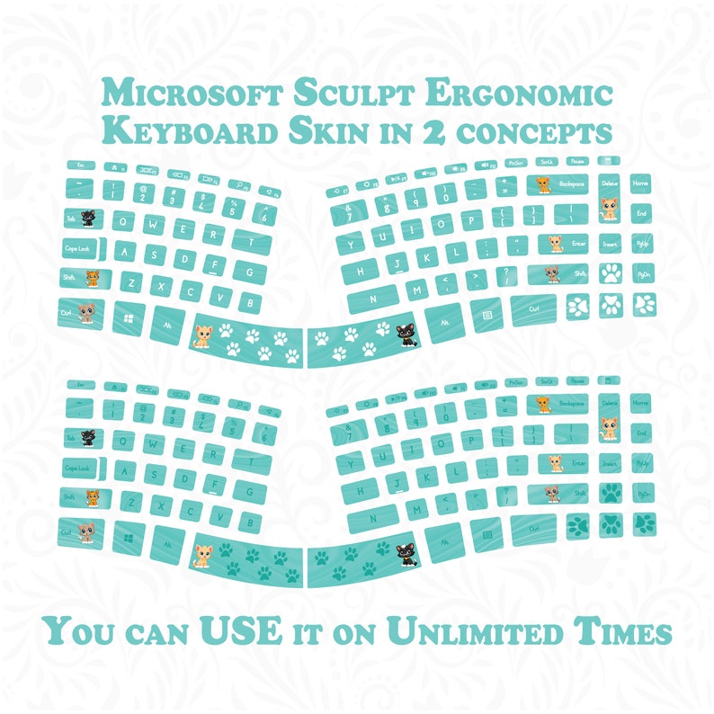 Microsoft Sculpt Ergonomic 1559 and Numeric Keyboard Stickers, Pack of ...