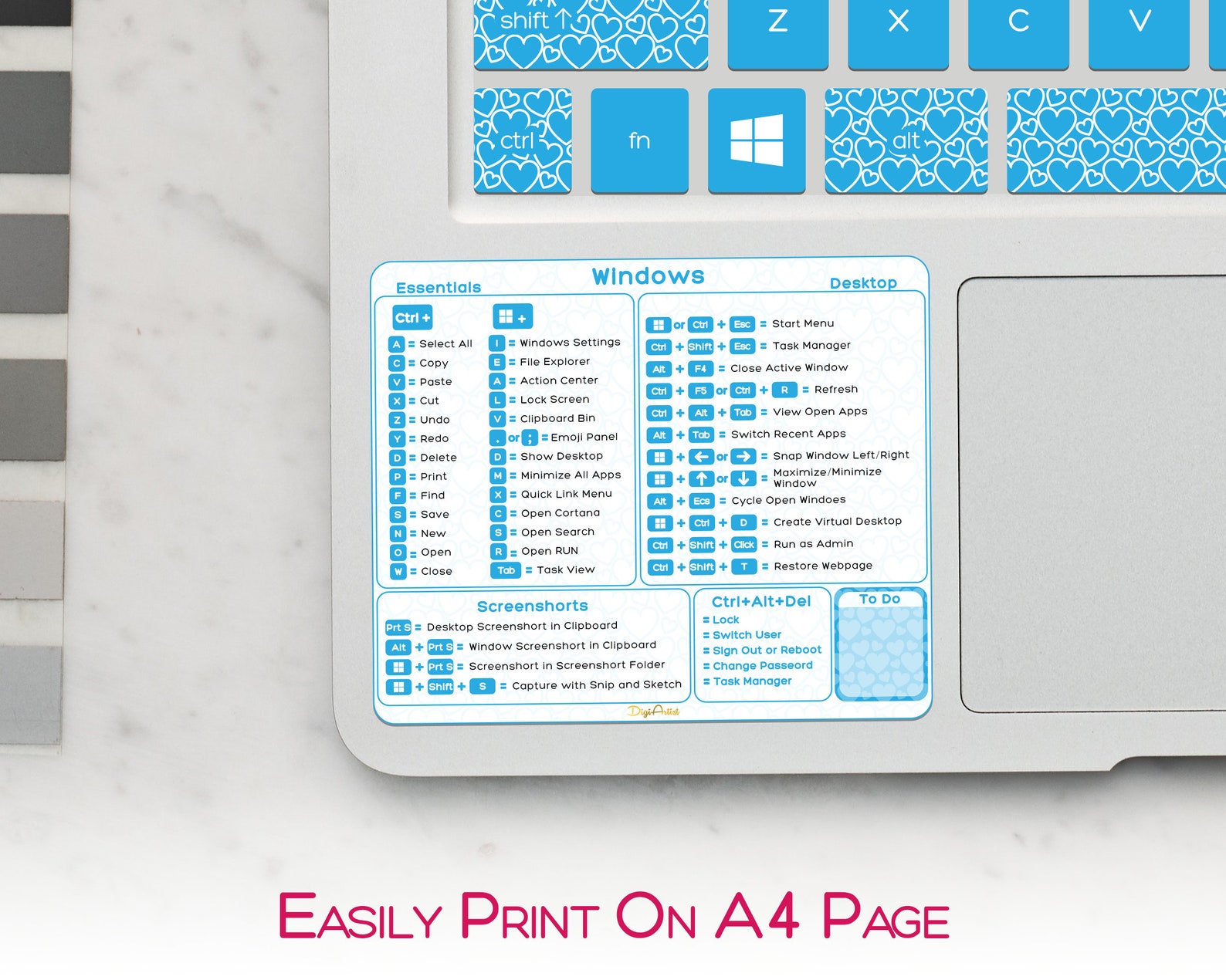 Keyboard Shortcuts Printable Stickers, Window Shortcuts Decal Clipart ...