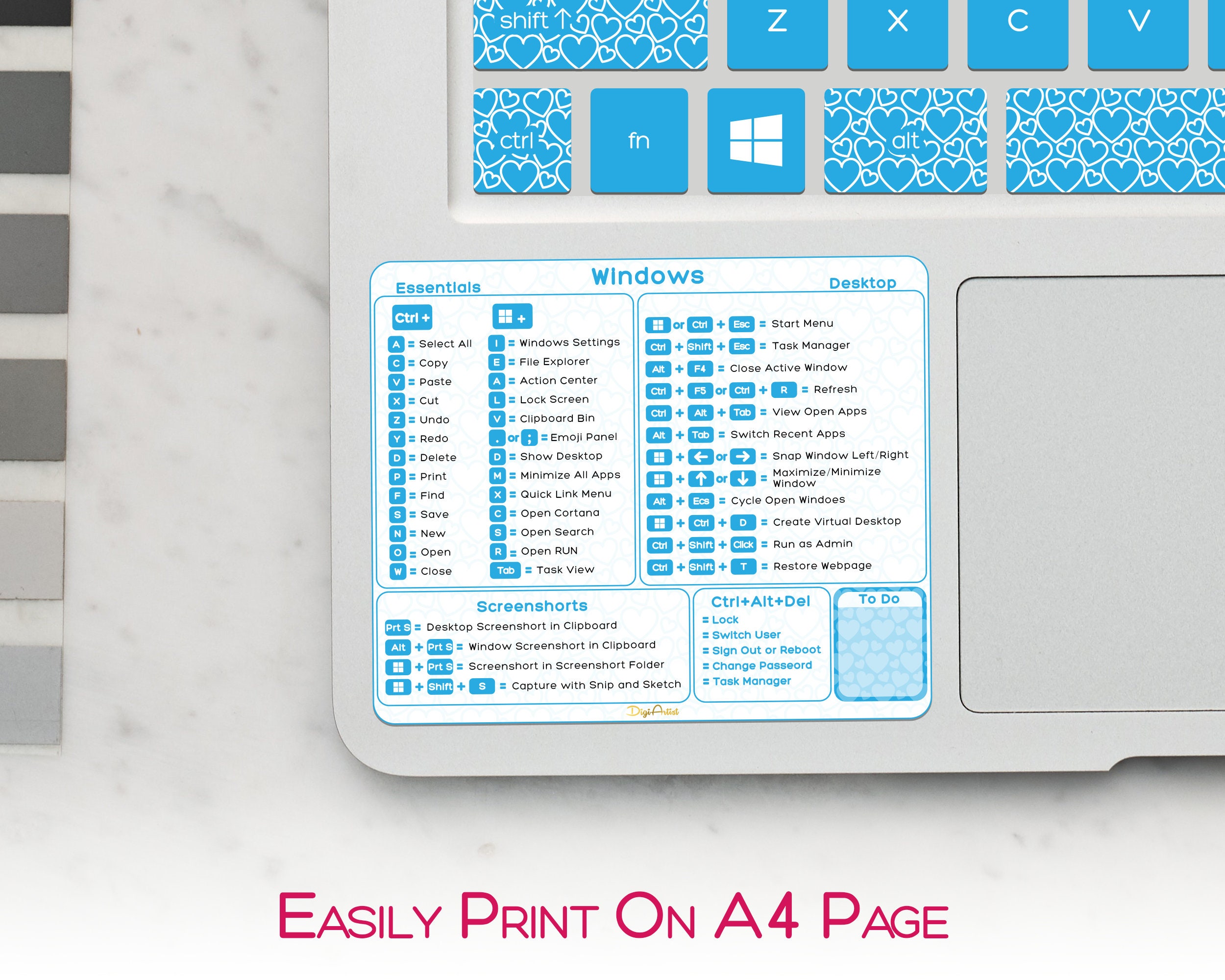 Keyboard Shortcuts Printable Stickers, Window Shortcuts Decal Clipart ...
