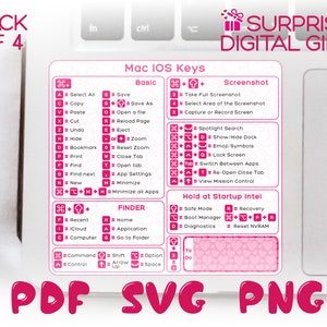 Mac Keyboard Shortcuts Printable Stickers, Shortcuts Decal Clipart ...