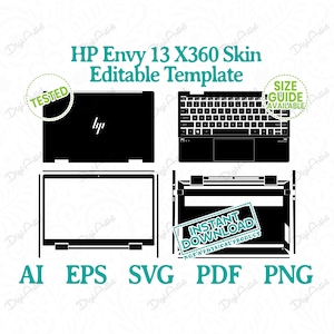 HP Envy 13 X360 Editable Template by Digiartist Store, HP Envy Laptop ...