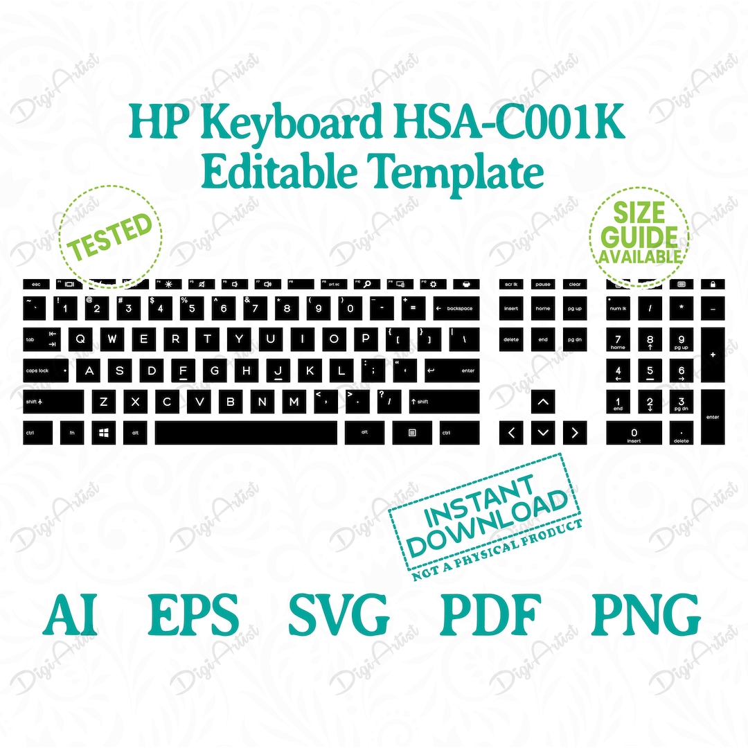 Plantilla editable para teclado HP HSA-C001K de DigiArtist Store ...
