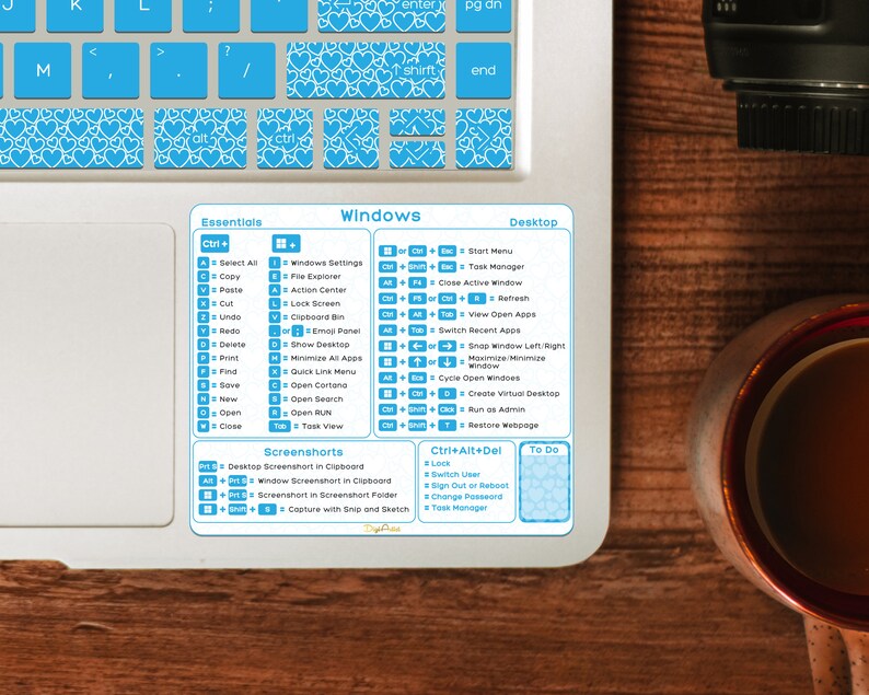 Keyboard Shortcuts Printable Stickers, Window Shortcuts Decal Clipart ...