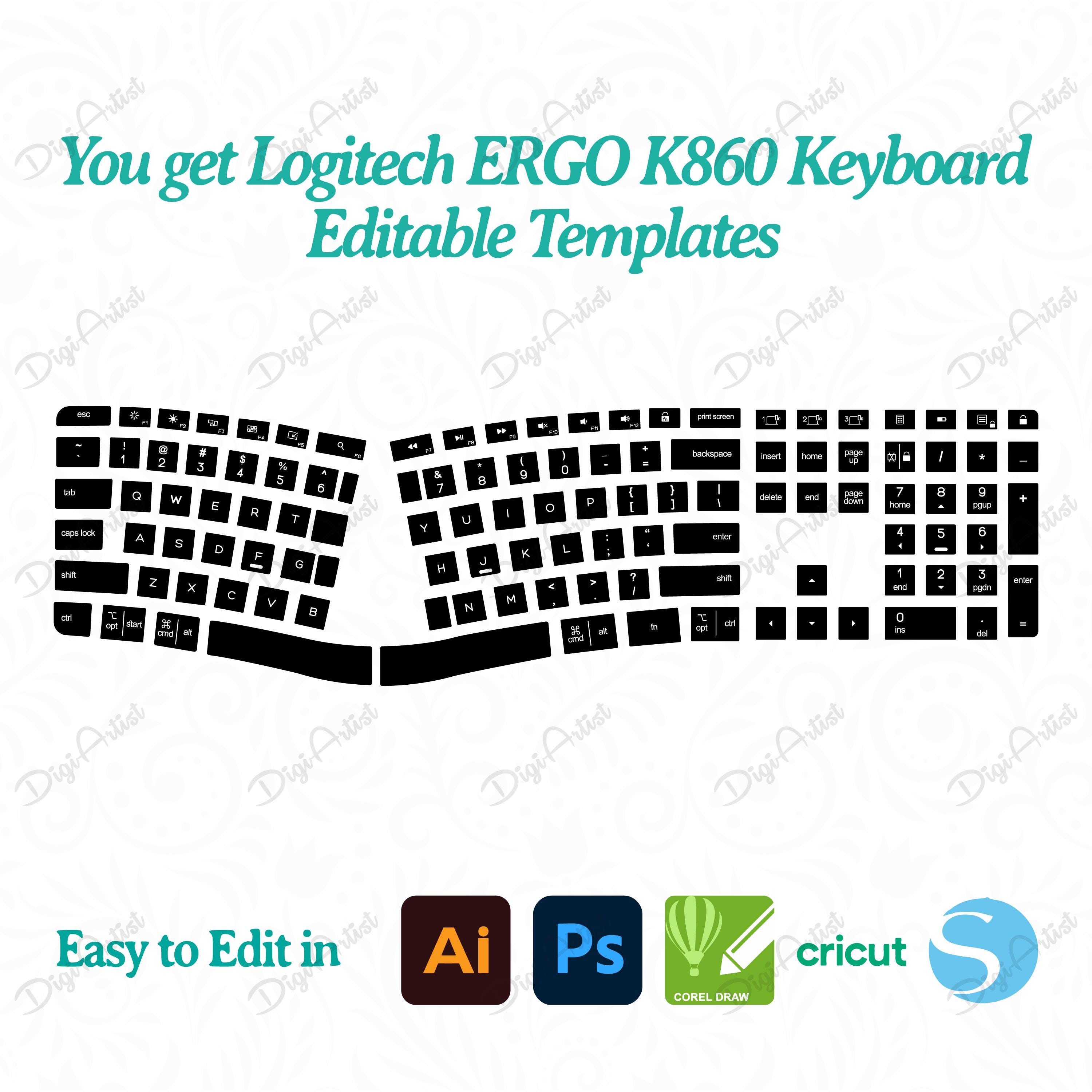 Logitech ERGO K860 Keyboard Editable Template by Digiartist Store ...