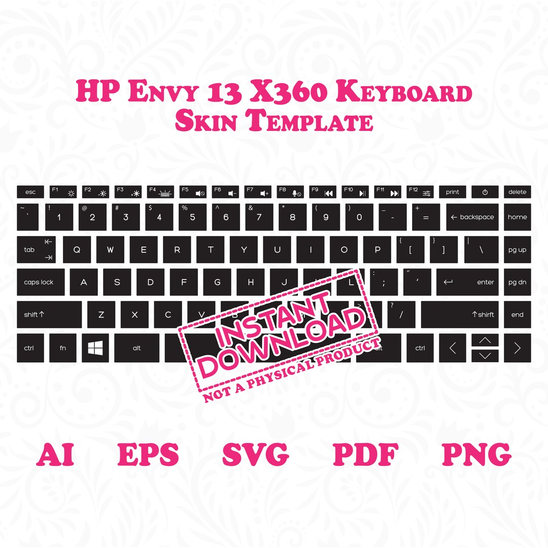 HP Envy 13 X360 Keyboard Editable Template, HP Envy Laptop Skin Cute ...