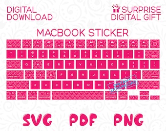 Keyboard Printable Stickers, Window Laptop Decal Clipart, Pack of 4 ...