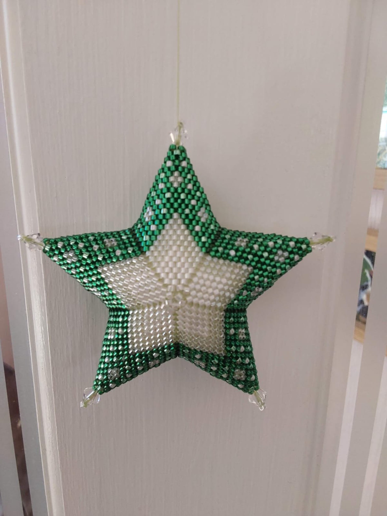 Luxury Star Christmas Decoration, Beautiful Glass Bead Star, Hand Sewn ...