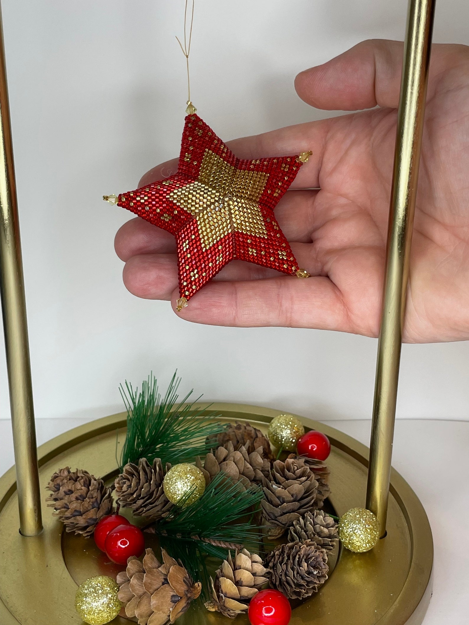 Luxury Star Christmas Decoration, Beautiful Glass Bead Star, Hand Sewn ...