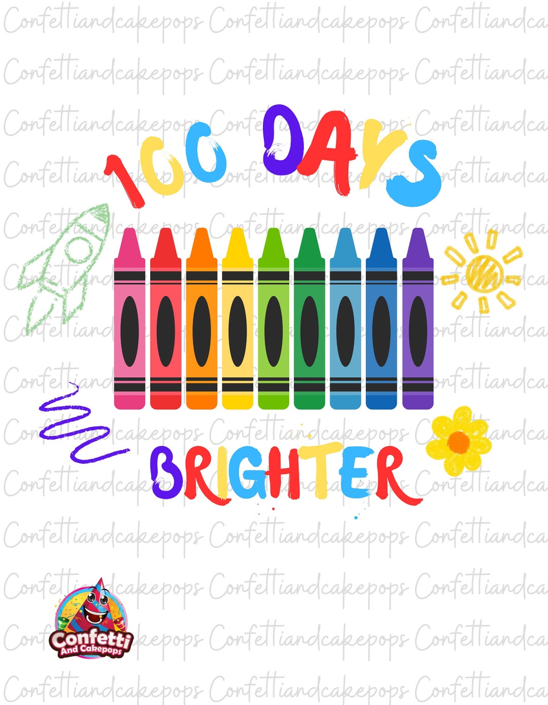 100 Days Brighter Png, 100 Days of School Png - Etsy