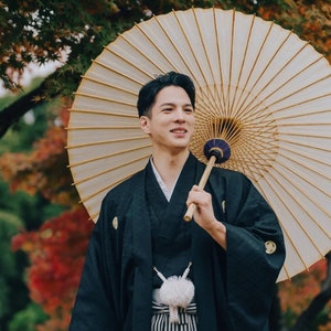 Men's Japanese Traditional Formal Kimono 10PCS Set, 5 Family Crests Kamon, Diamond Pattern - Etsy