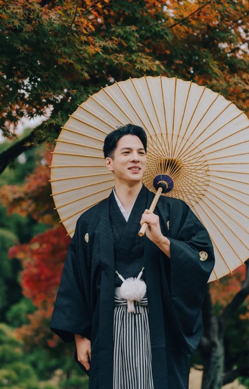 Men's Japanese Traditional Formal Kimono 10PCS Set, 5 Family Crests Kamon, Diamond Pattern - Etsy