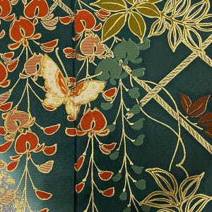 Rank A Vintage Furisode Kimono/green Furisode/ B29 - Etsy