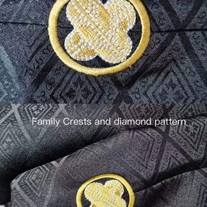 Men's Japanese Traditional Formal Kimono 10PCS Set, 5 Family Crests ...