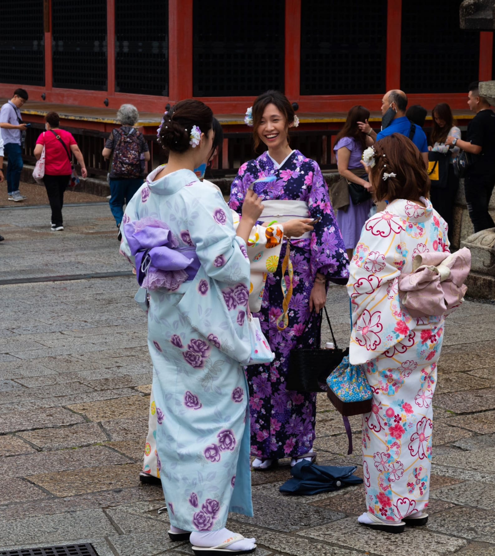 Purple Floral Komon Kimono/furisode Kimono - Etsy