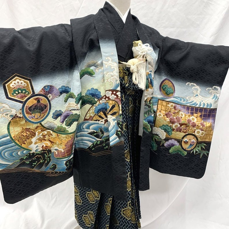 Traditional Boy's Kimono Haori Jacket/boy's Kimono Nagagi/boy's Hakama ...