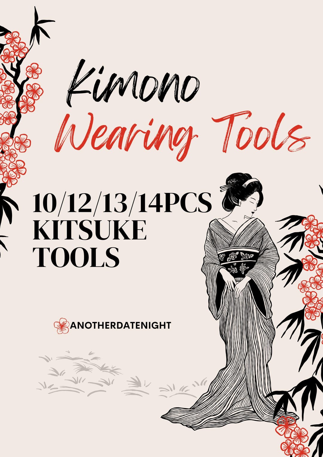 10/12/13/14PCS Kitsuke Tools Set/nagajuban/hadajuban/erishin/obi Pillow ...
