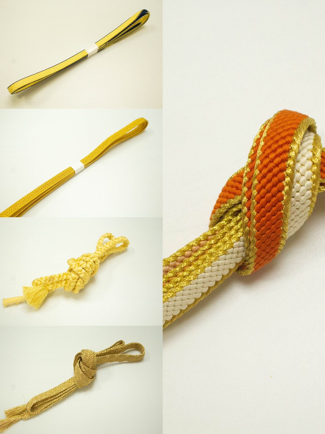 Gold & Orange Kimono Obijime Collection / Japanese Kimono Cord ...