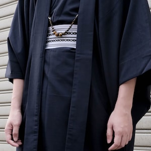 Men's Kimono 3PCS Set: Nagagi, Obi & Haori Jacket - Custom Kamon (family Crest) - Etsy