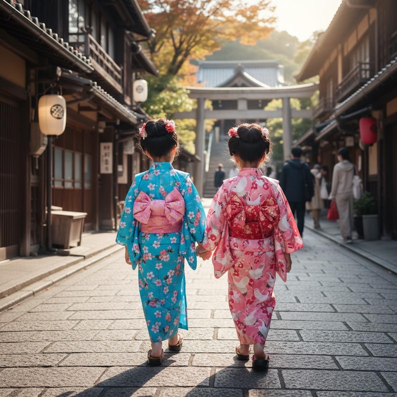 Girls' Yukata Set Blind Box: Japanese Summer Kimono, Obi & Sandals (85 ...