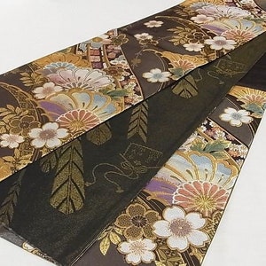 Rank A Vintage Fukoro Obi/silk Obi Belt/ Floral Obi/kimono Obi - Etsy