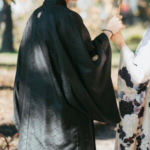 Men's Japanese Traditional Formal Kimono 10PCS Set, 5 Family Crests ...