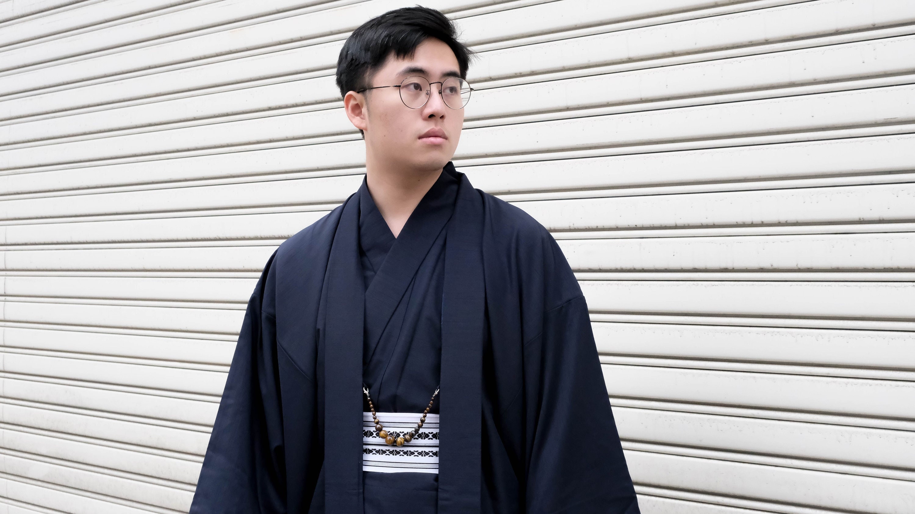 Men's Kimono 3PCS Set: Nagagi, Obi & Haori Jacket - Custom Kamon ...