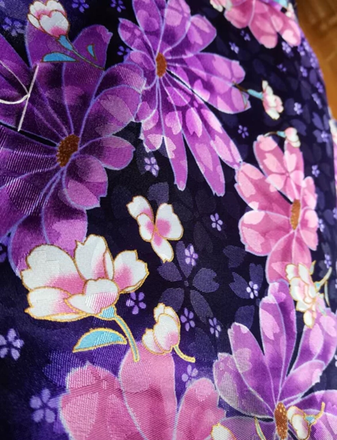 Purple Floral Komon Kimono/furisode Kimono - Etsy