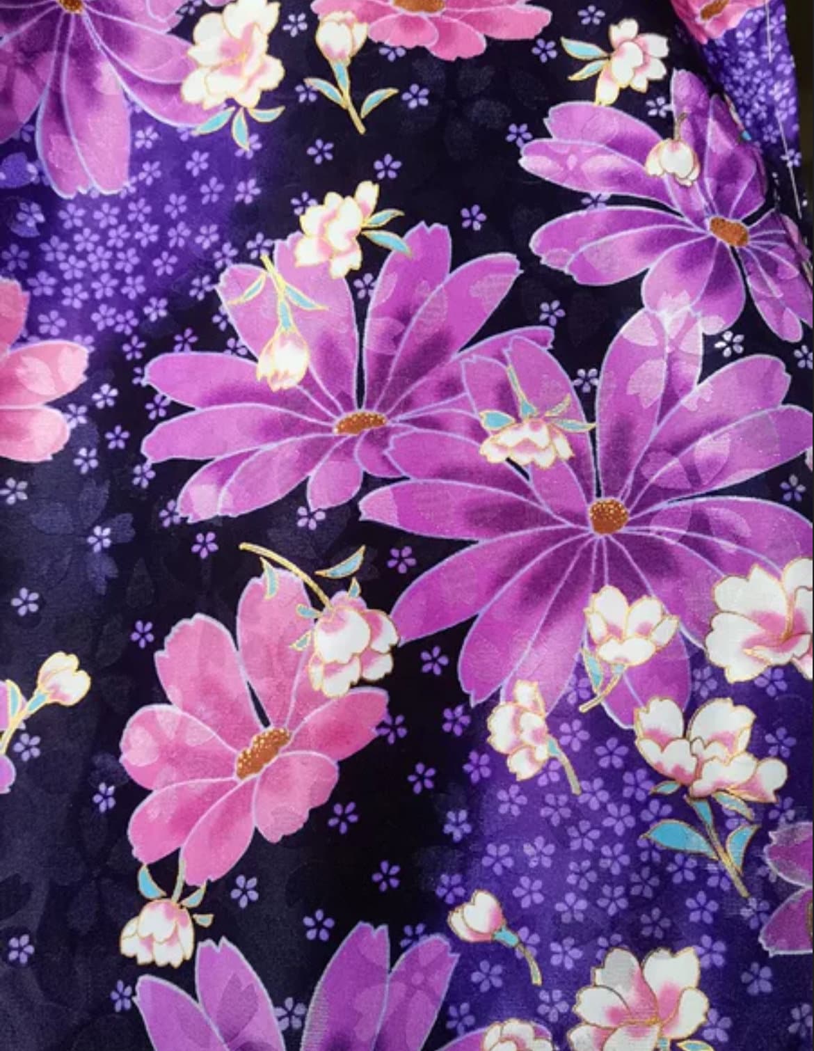 Purple Floral Komon Kimono/furisode Kimono - Etsy