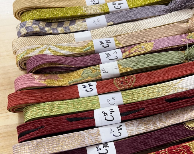 Vintage Silk Obijime Collection: Japanese Kimono Cord, Obi Ties, R055 ...