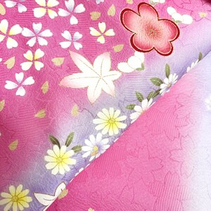 Rank A Vintage Sakura Pink Furisode Kimono, Japanese Vintage Silk ...