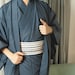 Men's Traditional Kimono 4PCS Gift Set: Nagagi, Obi & Haori Jacket ...