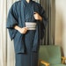 Men's Traditional Kimono 4PCS Gift Set: Nagagi, Obi & Haori Jacket ...