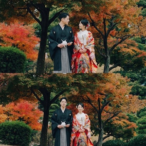 Men's Japanese Traditional Formal Kimono 10PCS Set, 5 Family Crests ...